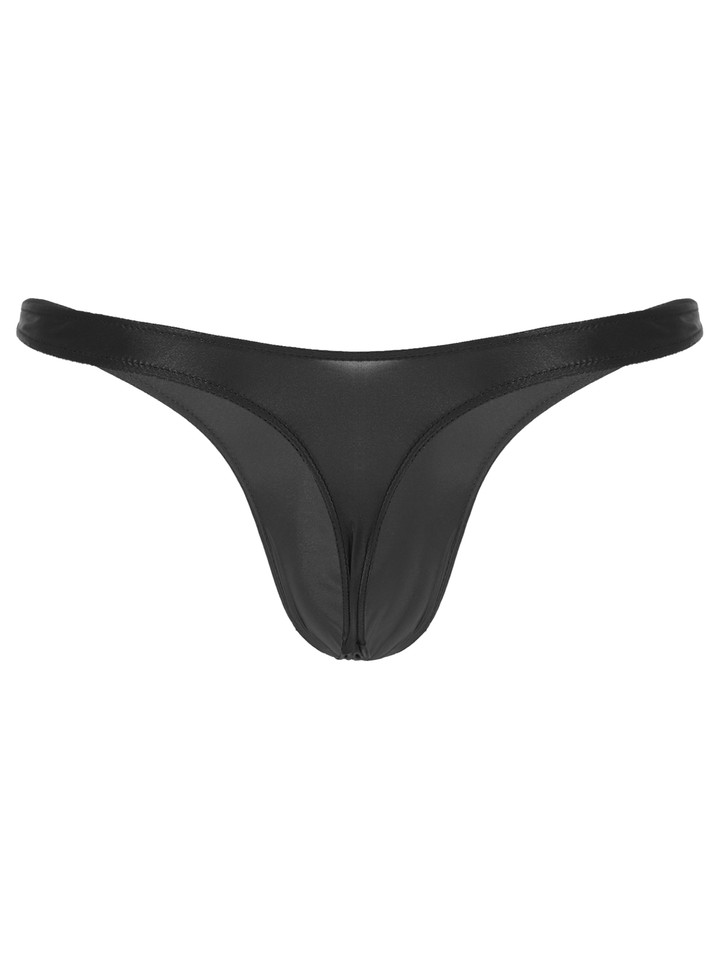 US Men's Micro Briefs Glossy T-Back Thongs Male Bulge Pouch Underwear G ...