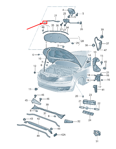 NEW SKODA OCTAVIA 5E MK3 BONNET SEAL 5E0823707D NO IMPORT DUTIES TO 🇺🇸 ...