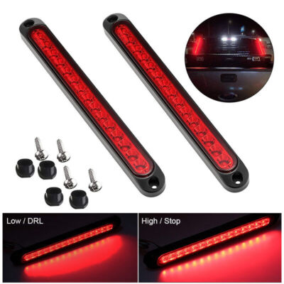 2x 15LED Red Strip Flush Mount Brake Lights Stop Tail Light Car Truck ...