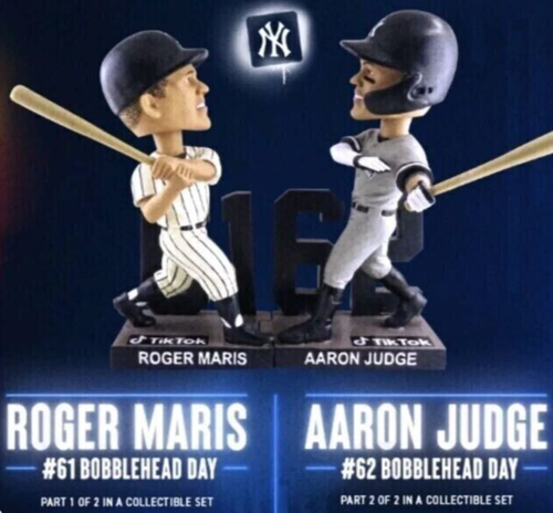 Aaron Judge 62 HRs And Roger Maris 61 HRs New York Yankees Bobblehead ...