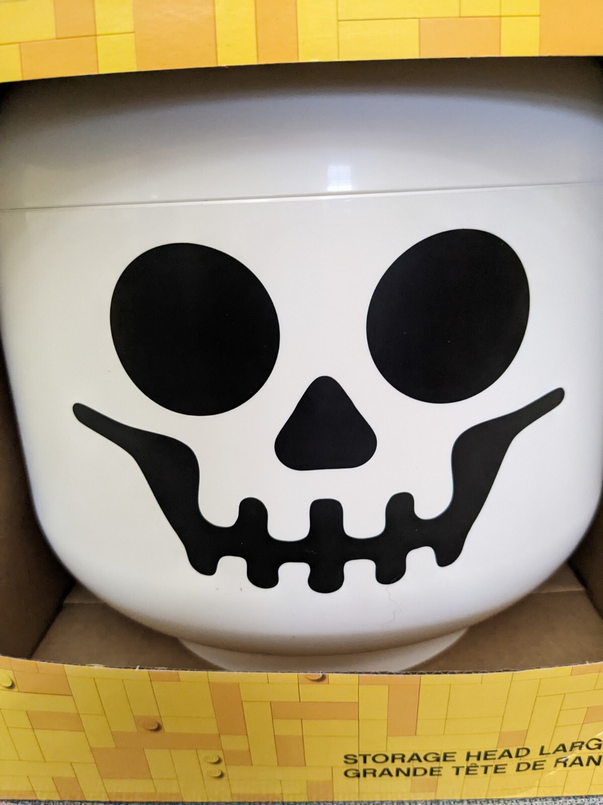 Lego Head Large Skeleton Skull Container Halloween Bowl Storage New ...