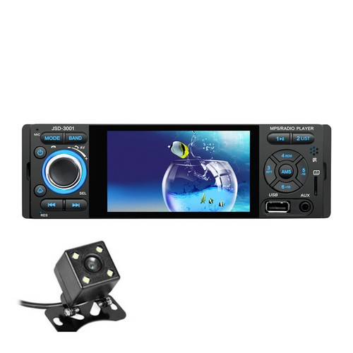 Single DIN 4.1in Car Stereo Radio Bluetooth MP5 Player Rear Backup ...