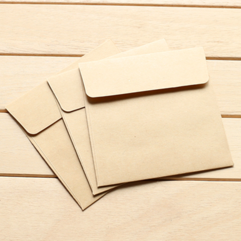 10-100pcs 10*10cm Kraft Square Mini Envelopes for Card Wedding ...