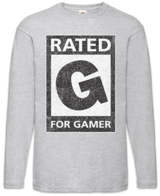 Rated For Gamer Langarm T-Shirt Fun Geek Nerd Gaming Games Coder Hacker ...