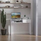 Small Computer Desk with Drawers White Laptop Writing Dressing Table ...