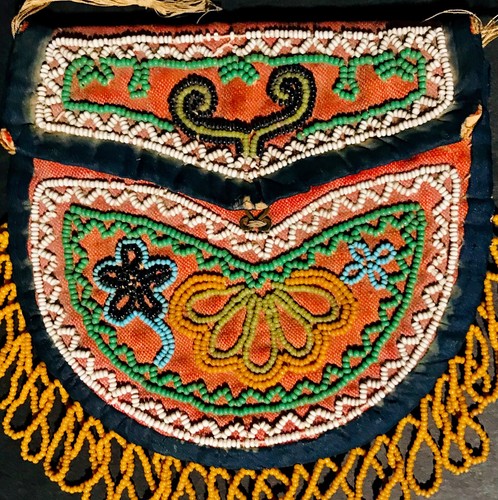AWESOME 19th C SENECA / MICMAC BEADED BAG,INCREDIBLE SEED BEAD DESIGN ...