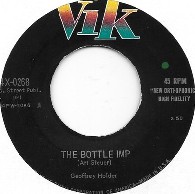 GEOFFREY HOLDER The Bottle Imp on Vik Halloween calypso popcorn 45 HEAR ...