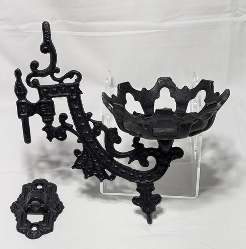 Antique Swing Arm Cast Iron Wall Mount Oil Lamp Sconce Bracket Included ...