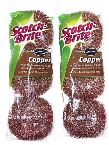 Scotch Brite Copper Coated Scrubbing Lot of 2 -3 Pad Pack | eBay