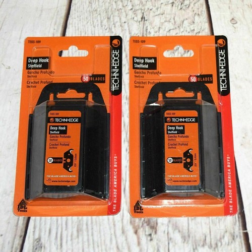 TECHNI EDGE DEEP HOOK SHEFFIELD UTILITY KNIFE BLADES 100 BLADES - FREE ...