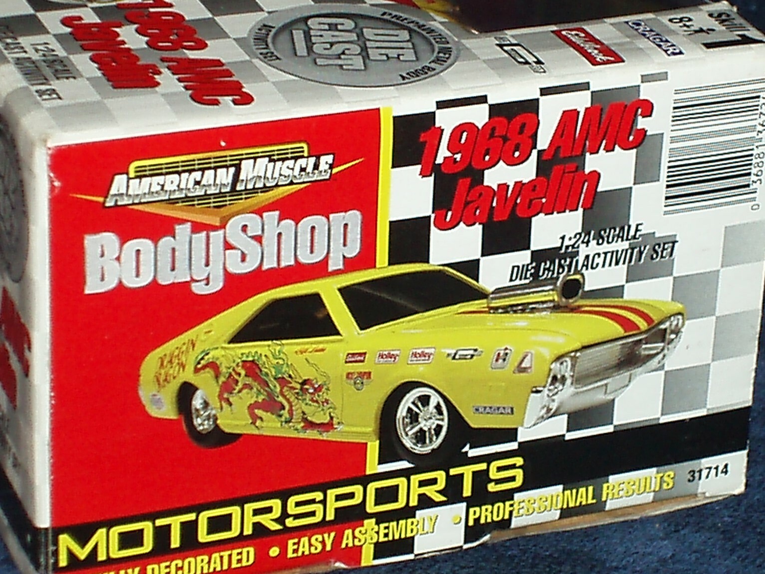 ERTL/RC 1968 AMC AMX JAVELIN GASSER MODEL KIT "CRAGAR VERSION" 1/24 ...