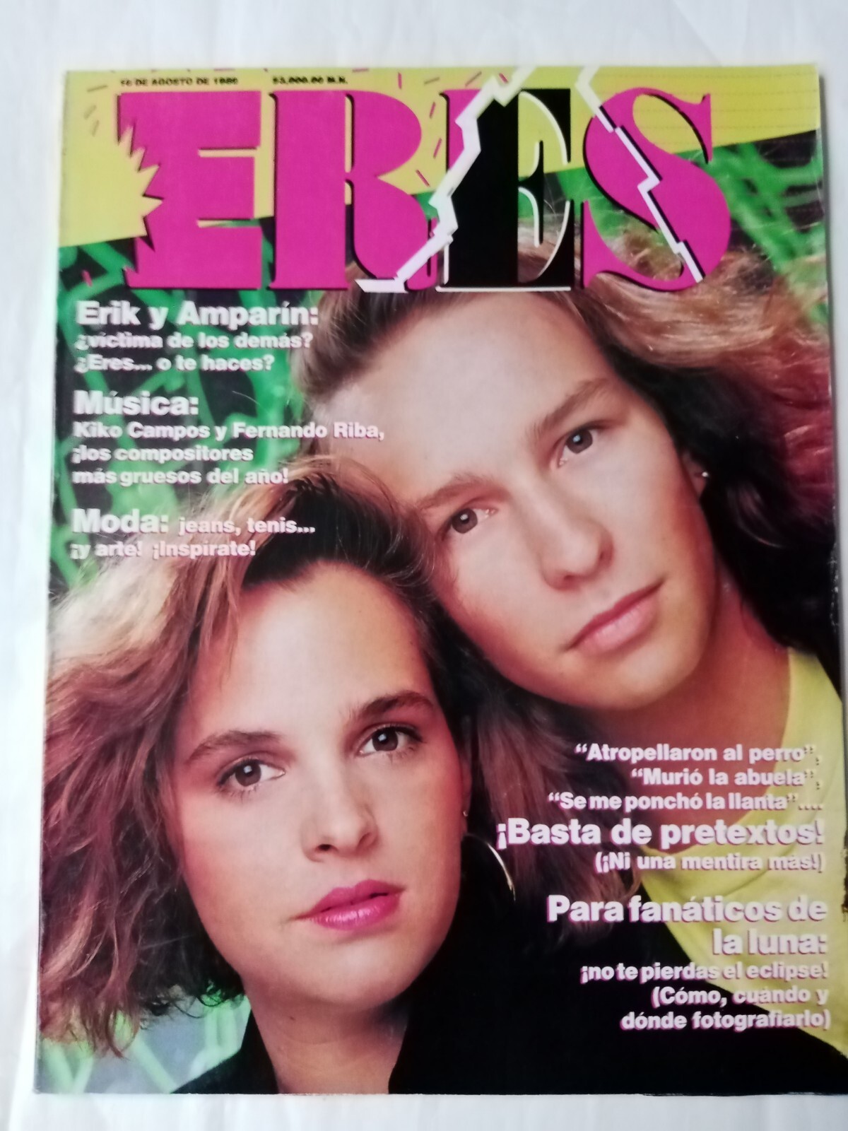 ERICK RUBIN AMPARIN ERES MEXICAN MAGAZINE MEXICO SPANISH AUGUST 1989 | eBay