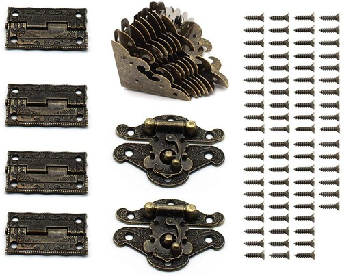 Jewelry Box Hardware Kit, LBTODH2sets Bronze Buckle Lock Retro ...
