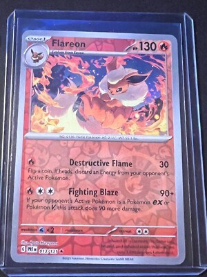 Pokémon TCG SV-Prismatic Evolutions Flareon #13/131 Rare Reverse Holo ...
