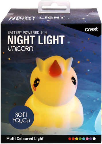 Crest Kids Unicorn Rechargeable Night Light Multi Colour LED Table ...