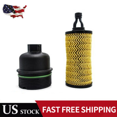 New Oil Filter +Cap 287289 311401 Fit For Maserati Ghibli Levante 3.0L ...