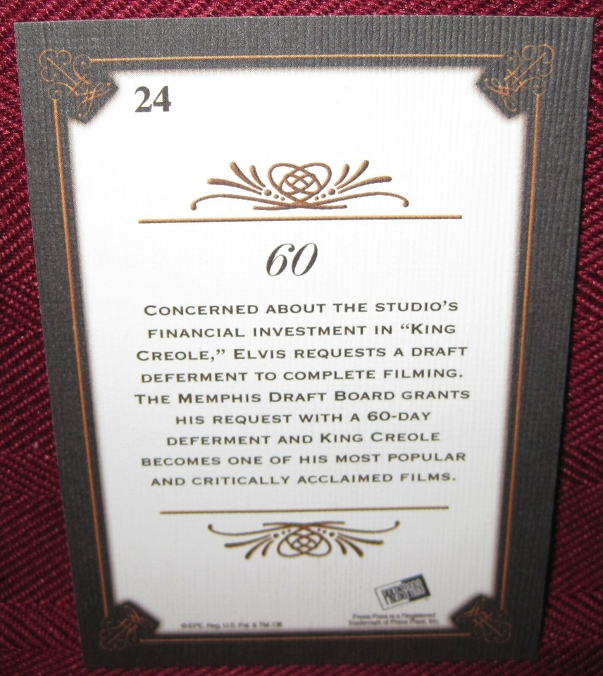 2008 PRESS PASS ELVIS BY THE NUMBERS CANVAS PARALLEL #24 NM-MT+ | eBay