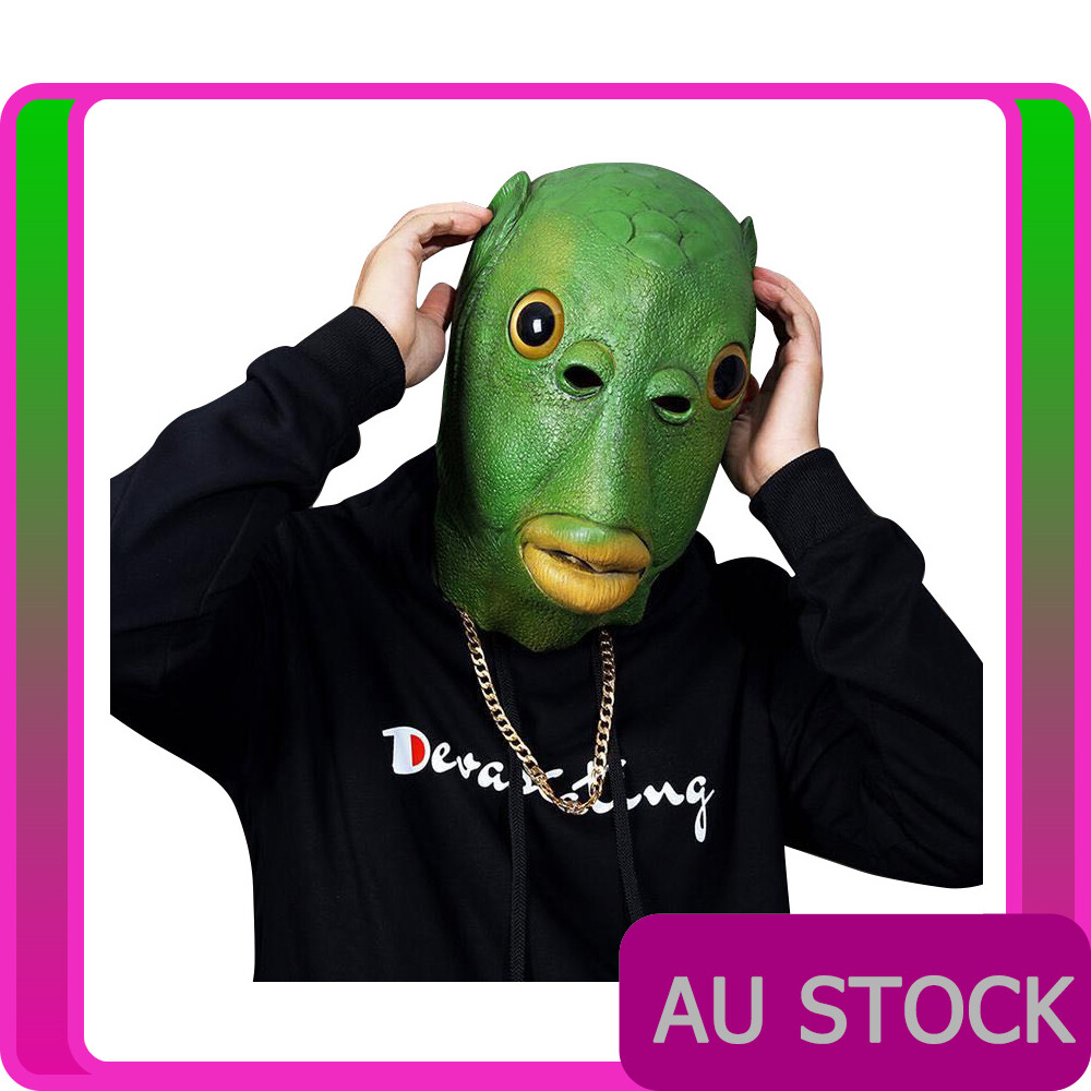 Fish Head Costume Cute Fish Head Mask Fnnuy Animal Cosplay Prop Latex