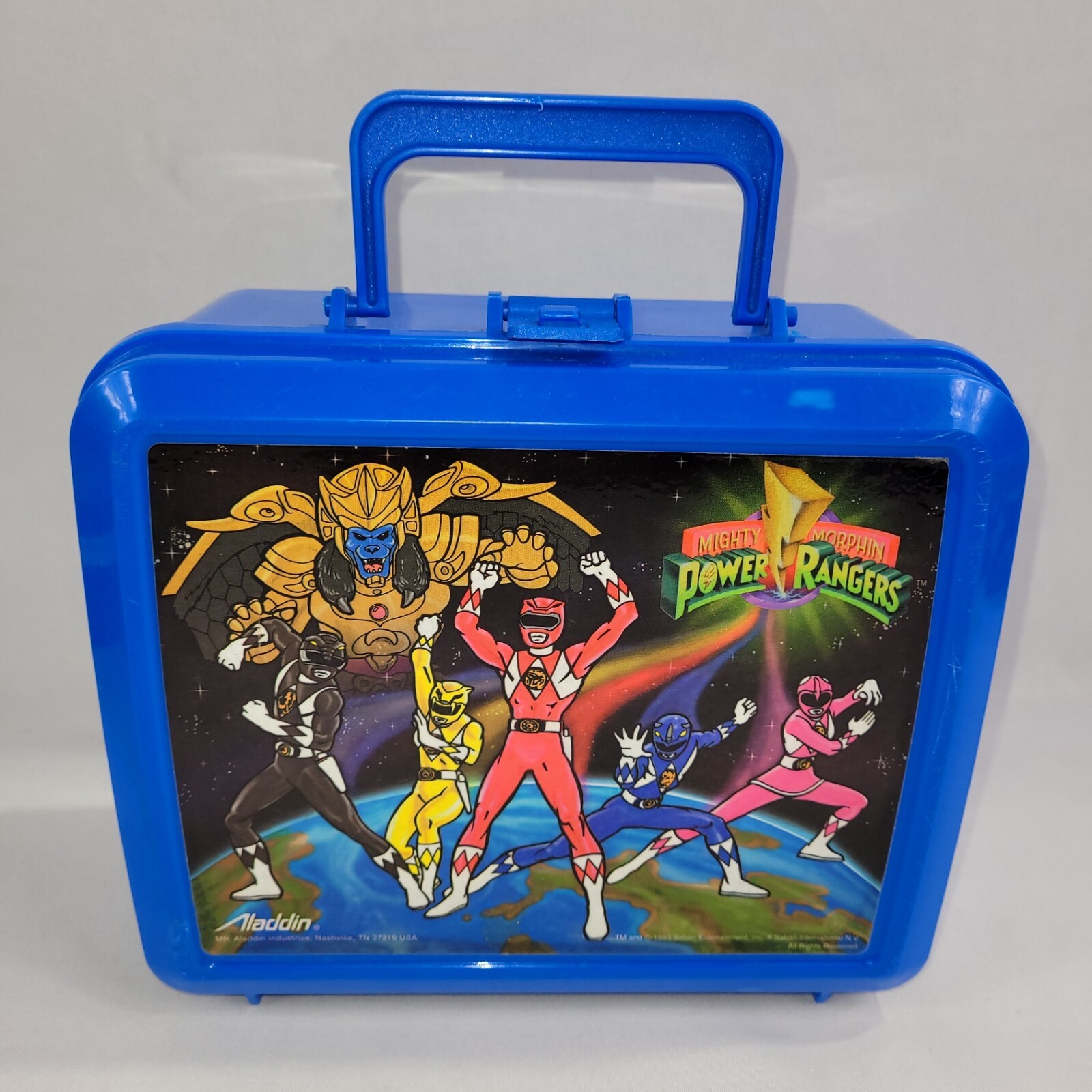 Mighty Morphin Power Rangers Lunchbox 1993 Vintage Aladdin Plastic ...