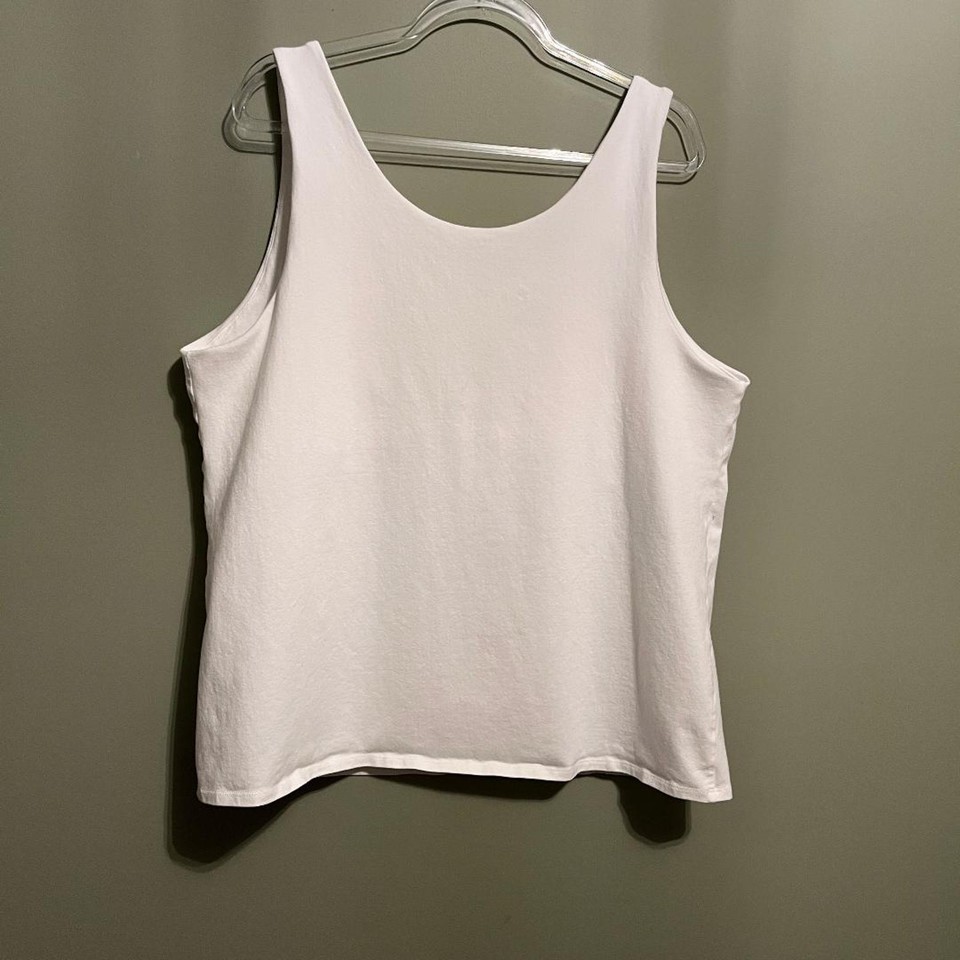 J Jill White Cotton Shelf Bra Tank Top Women’s Size 3X Coastal Core ...