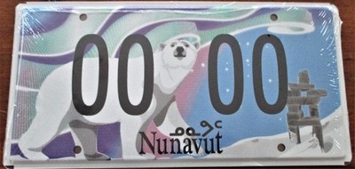 NUNAVUT TERRITORY CANADA BEAR SAMPLE LICENSE PLATE MINT | eBay