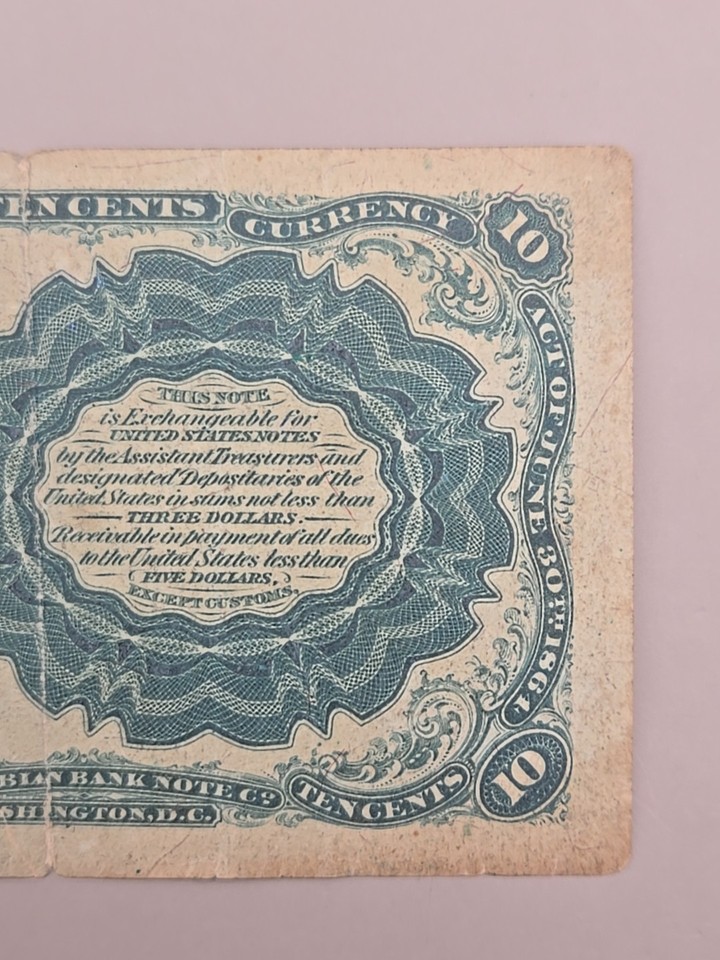 1874 10 Cents Bank Bill Fractional Currency Note US Paper Money | eBay