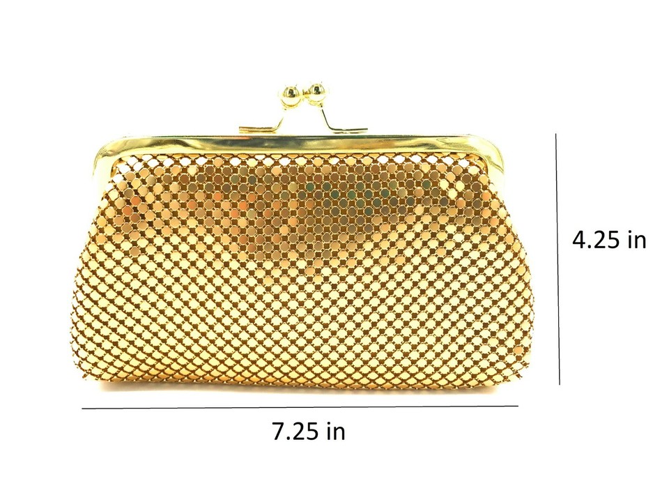 Small Women Clutch Metal Mesh Evening Purse for Party Prom (USA Stock ...