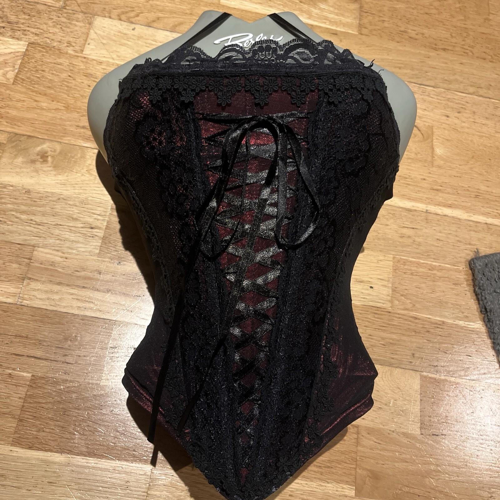 Vintage Goth Zip Corset/Basque in Red & Black 32C / S by Native ...