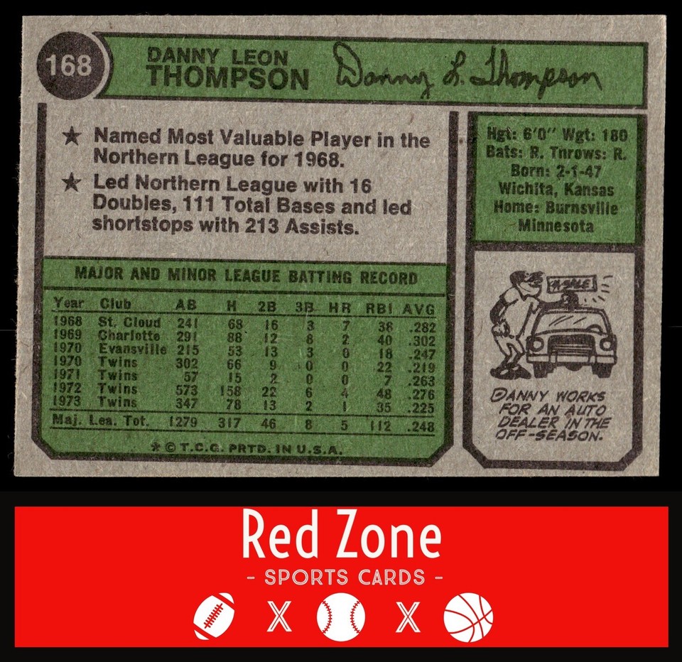 1974 Topps - #168 Danny Thompson EX | eBay