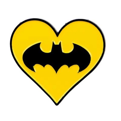 Batman Batwing Logo in Heart 1 inch Wide Metal Enamel Pin | eBay