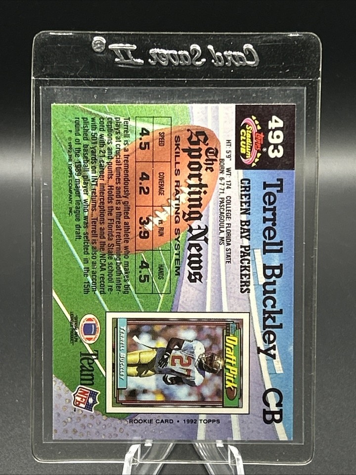 1992 Topps Stadium Club - Terrell Buckley - Green Bay Packers - RC ...