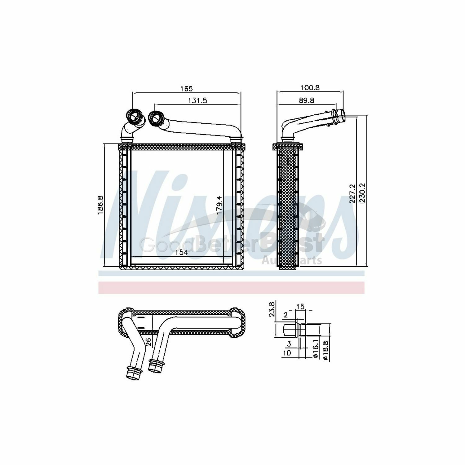 One New Nissens HVAC Heater Core Front 73979 3C0819031 for Volkswagen ...