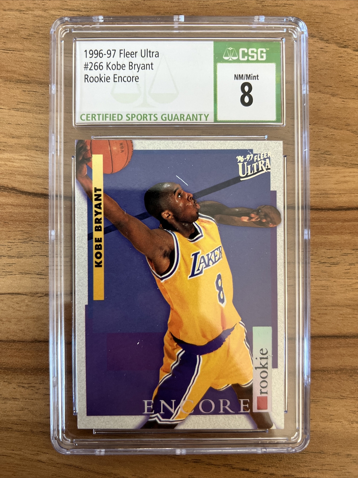 1996-97 Fleer Ultra #266 Kobe Bryant Rookie Encore CSG 8 Los Angeles ...