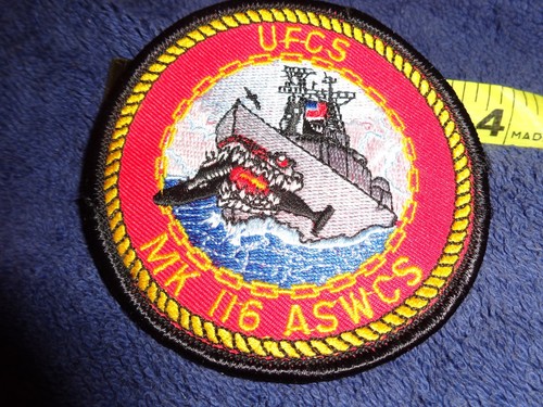 EMBROIDERED PATCH US NAVY UFCS MK 116 ASWCS FIRE CONTROL ROUND 3.5 INCH ...