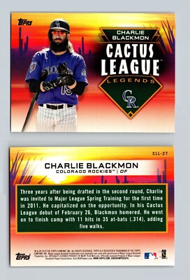 2019 Topps Cactus League Legends CCL-27 Charlie Blackmon Rockies | eBay
