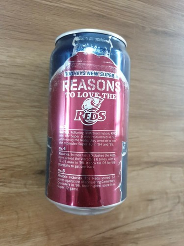 Tooheys New beer can Rugby Union Super 14 Queensland Reds 2005 | eBay ...