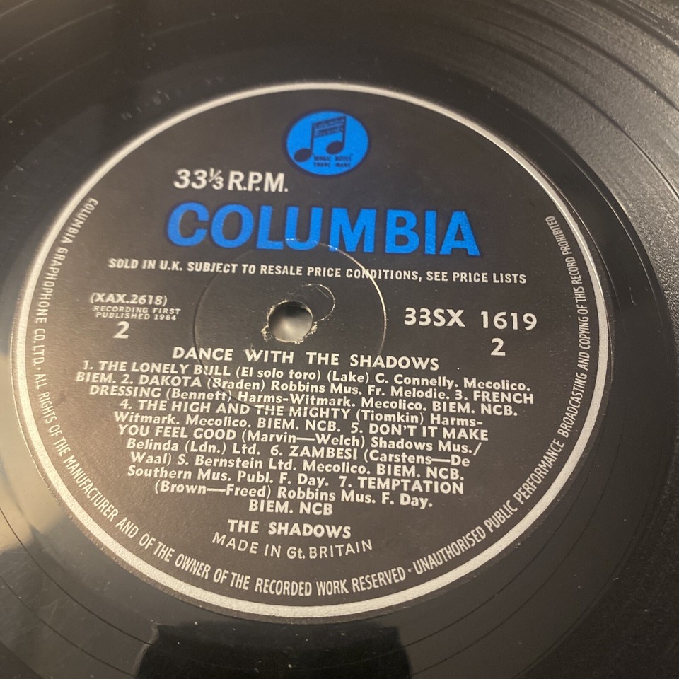 Dance With The Shadows SIGNED AUTOGRAPH Columbia SCX3511 1964 (6) | eBay UK