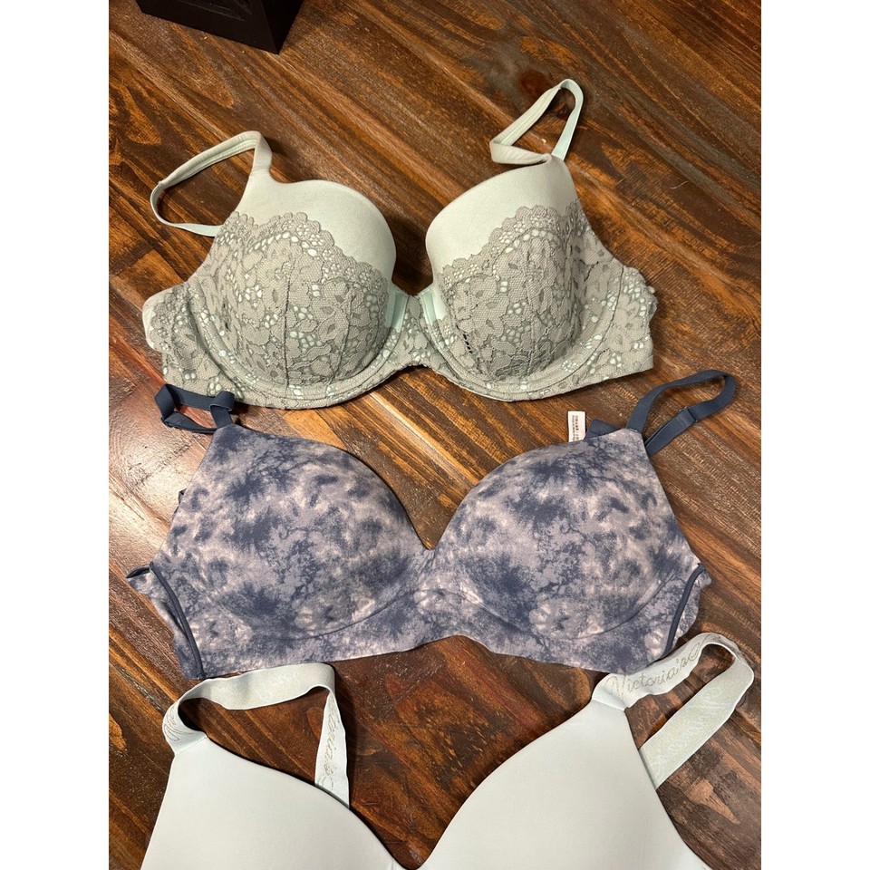 Victoria's Secret 36C Lot of 3 Bras T-shirt 2 Wireless -1 Wired 36C | eBay