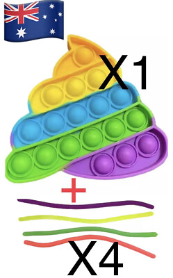 5pcs PUSH Poo POP It SENSORY FIDGET TOY BUBBLE Monkey Noodle Stretchy ...