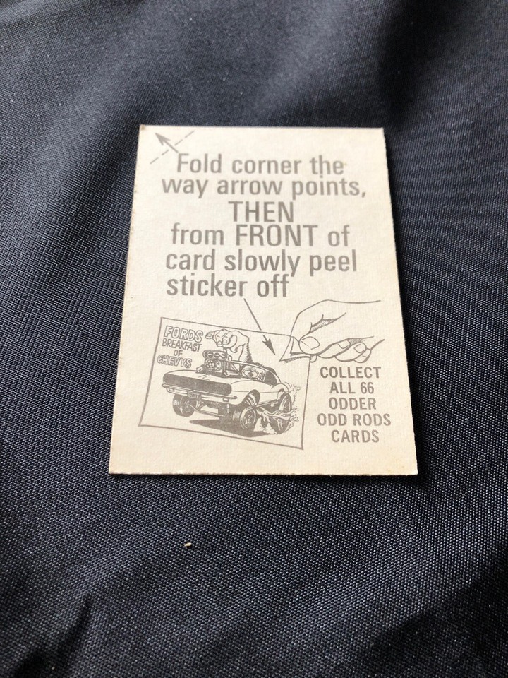 VINTAGE 1970 ODDER ODD HOT ROD DONRUSS TRADING CARD STICKER MAVERICK ...