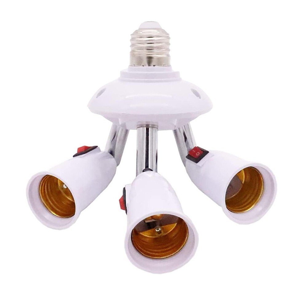 E26/E27 Light Bulb Socket Splitter Adjustable Bulbs Socket Connector ...