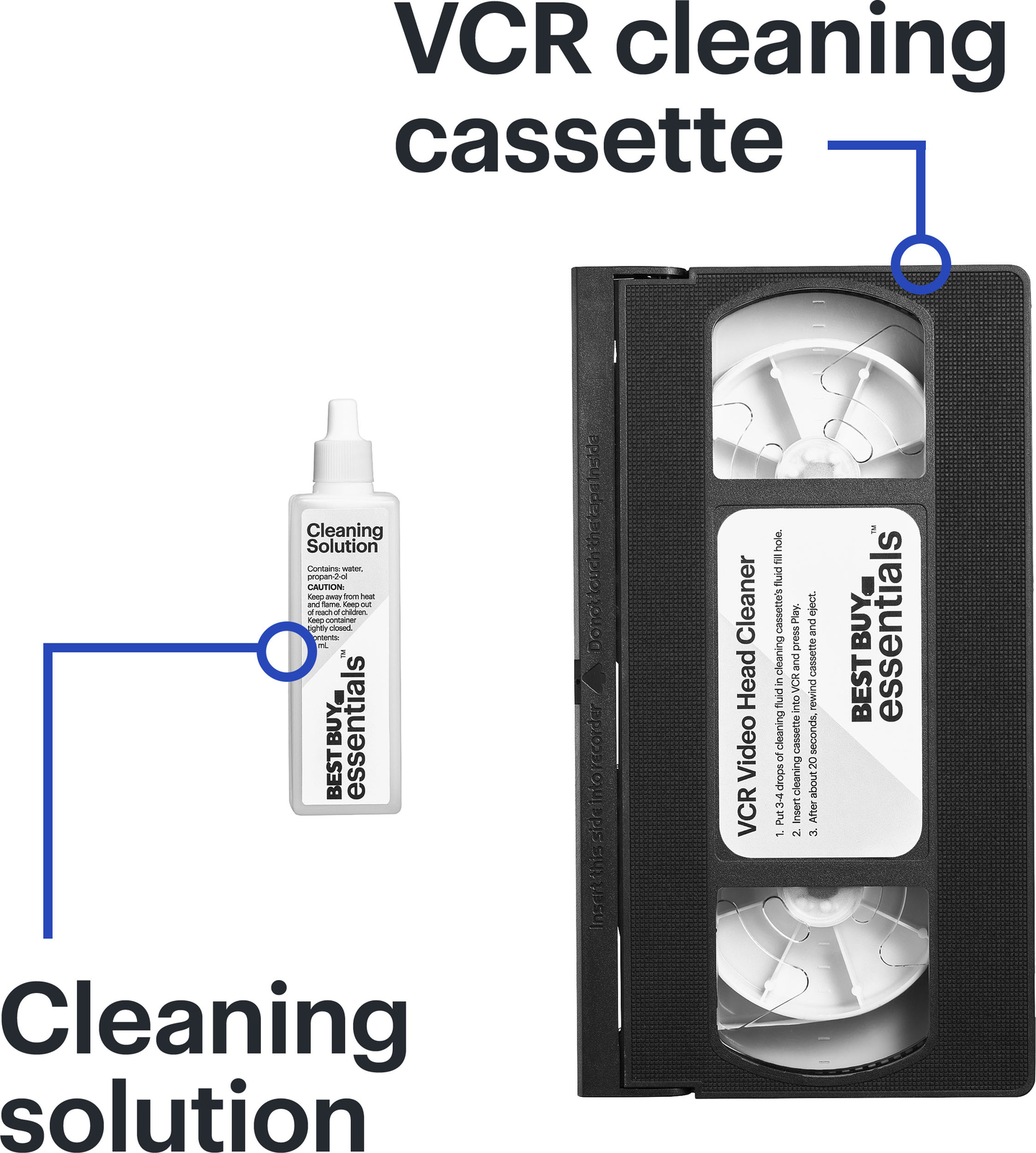 Best Buy essentials- VCR Video Head Cleaner - Black | eBay