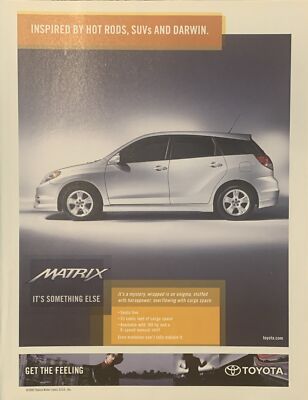 2003 Toyota Matrix PRINT AD Inspired By Hot Rods SUVs & Darwin VTG ...