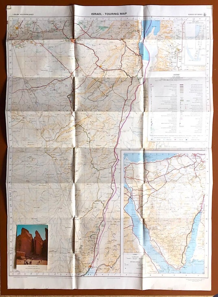 Vintage Map of Israel’s Negev Desert, Sinai / Masada Postcards | eBay