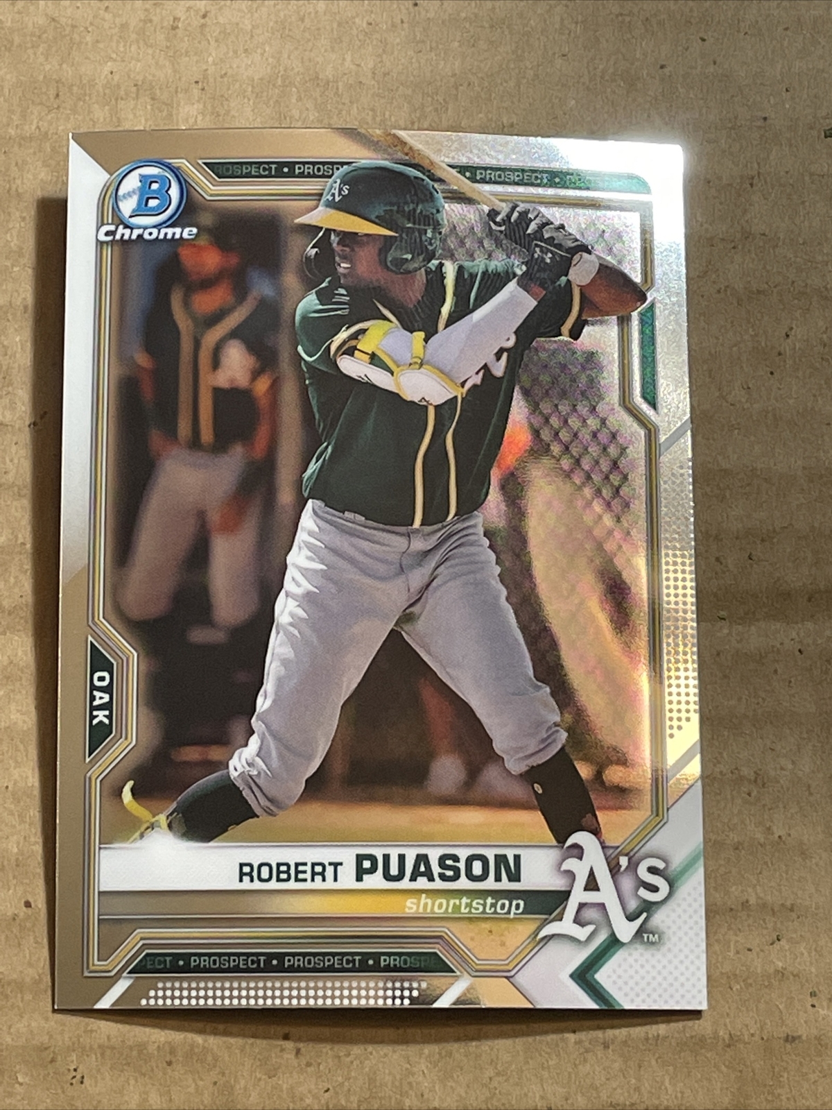 2021 Bowman Chrome Prospect Card Robert Puason Athletics | eBay