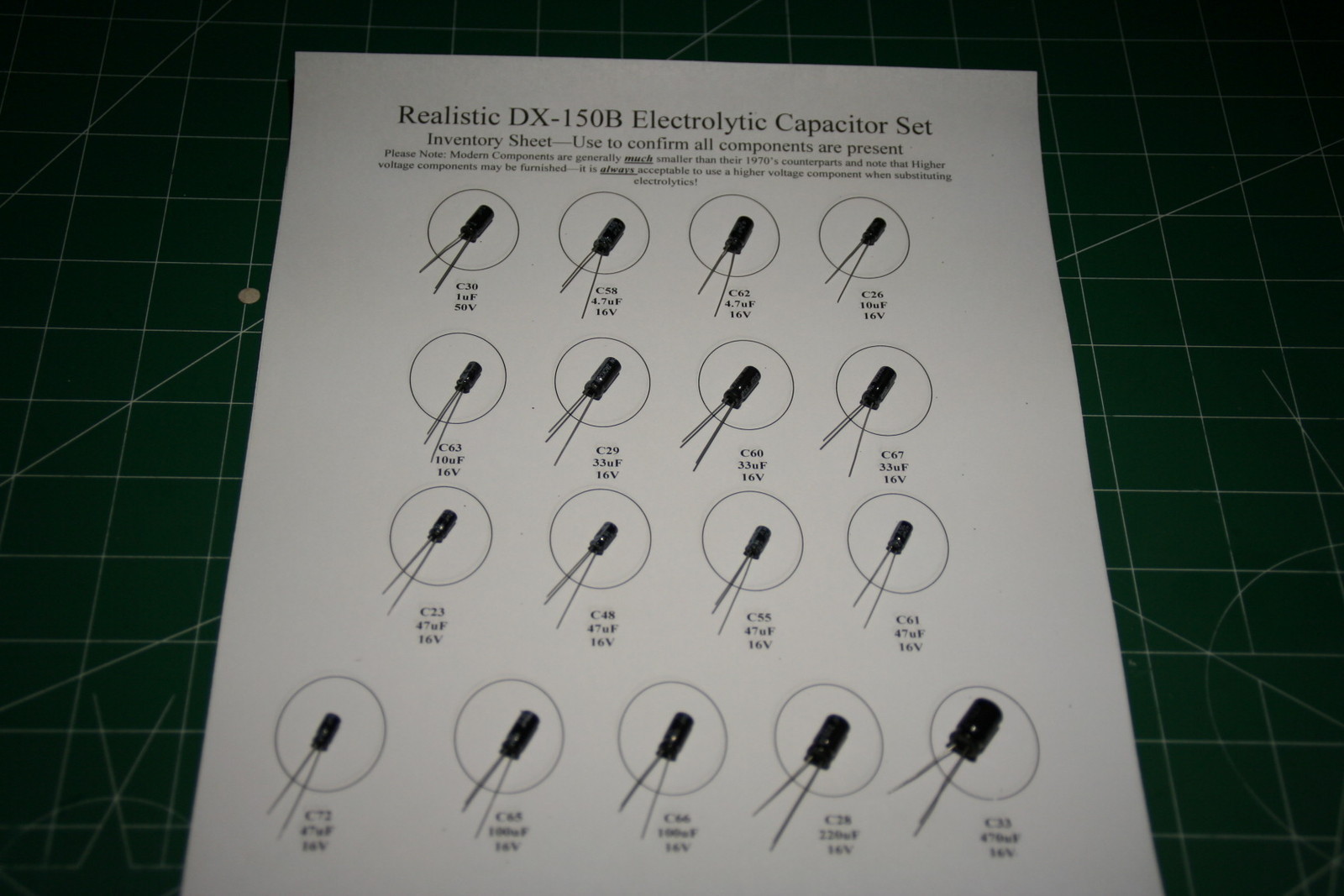 Realistic DX-150B Electrolytic Capacitor rE-Cap Kit - Premium+5 ...
