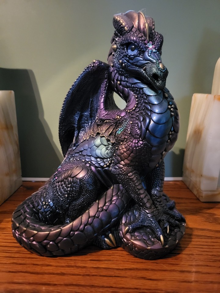 Windstone Editions - Pena 1986 - 9" Blue Peacock Dragon Male - RETIRED ...