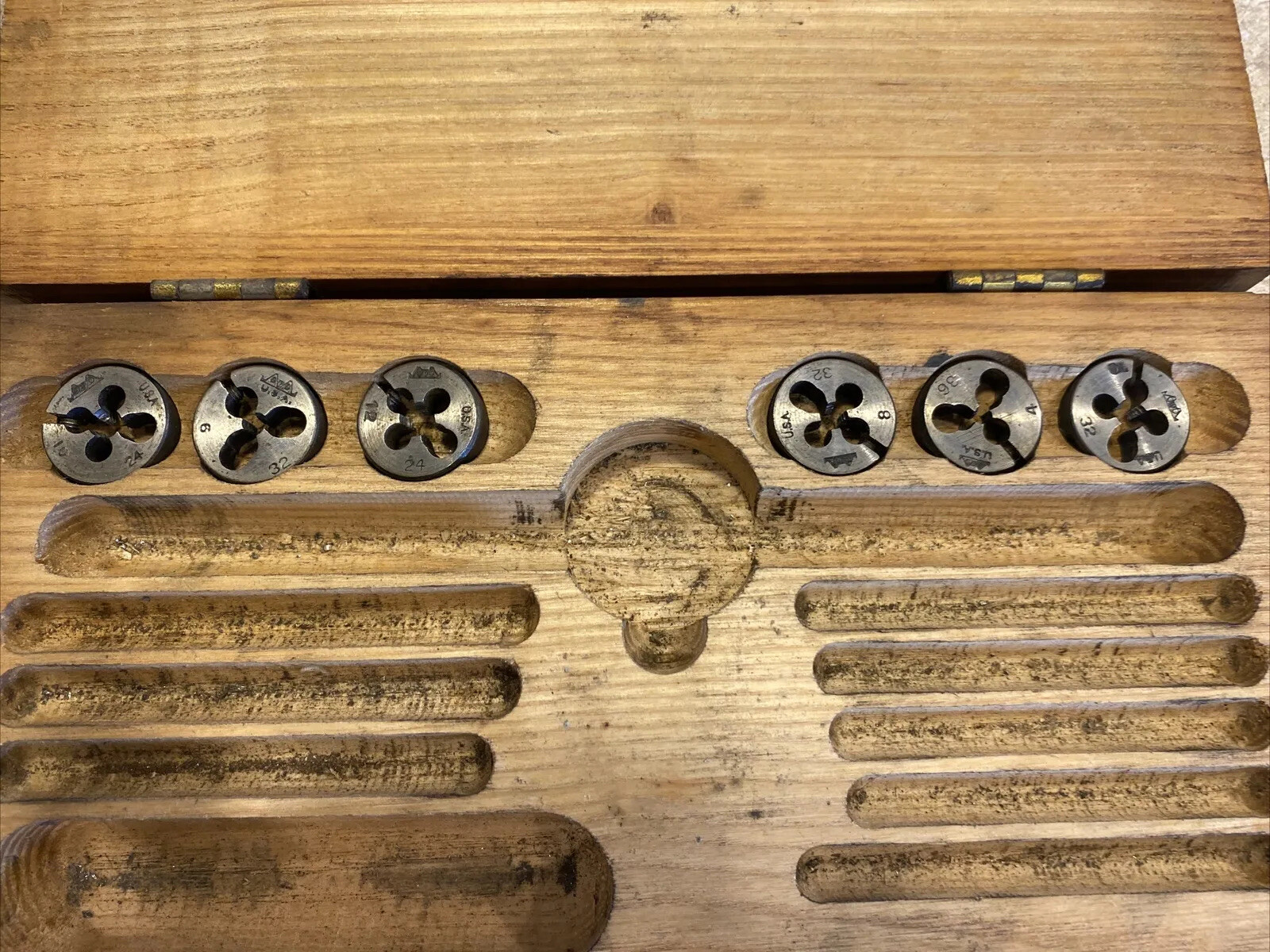 VINTAGE Tools MACHINIST Taps Dies Tap Sets & Wrench Metal Threading Lot ...