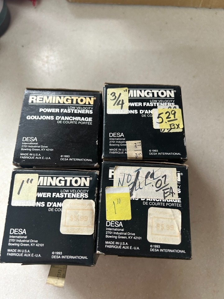 4-pack lot Remington concrete Power Fasteners SP-100 SP125 SP75 1" 1-14 ...