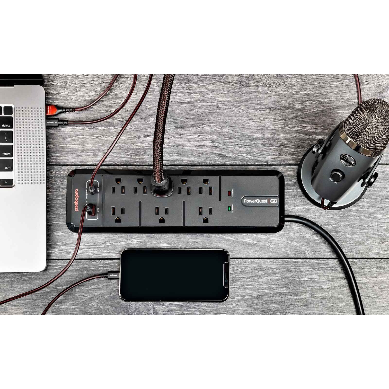 AudioQuest Power G8 Power Bar 8 Outlet Surge Protector Black | eBay